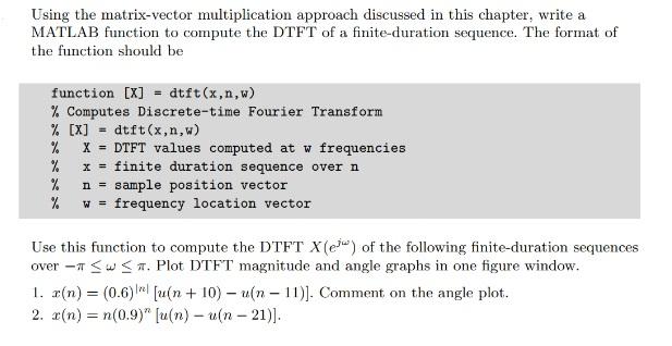 Solved Using the matrix-vector multiplication approach | Chegg.com