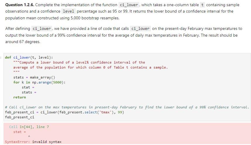Solved Question 1.2.6. Complete the implementation of the | Chegg.com