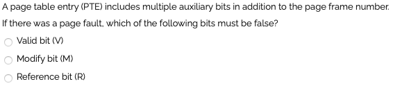 Solved A page table entry (PTE) includes multiple auxiliary | Chegg.com
