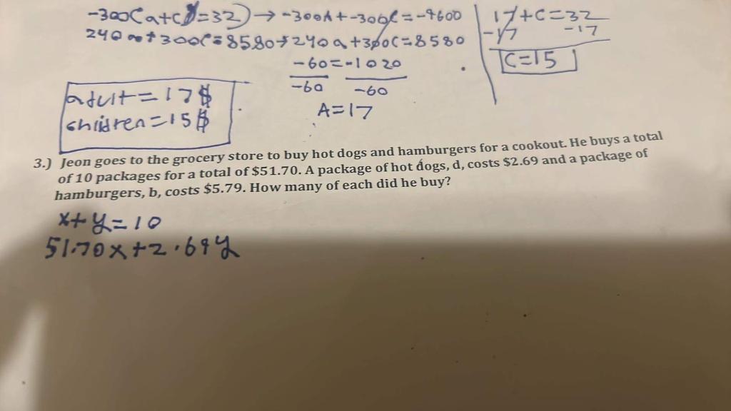 Solved Write the system of equations for each problem, then | Chegg.com