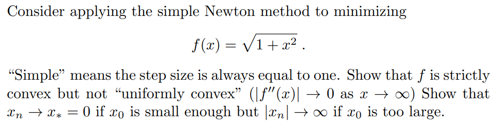 Solved Consider applying the simple Newton method to | Chegg.com