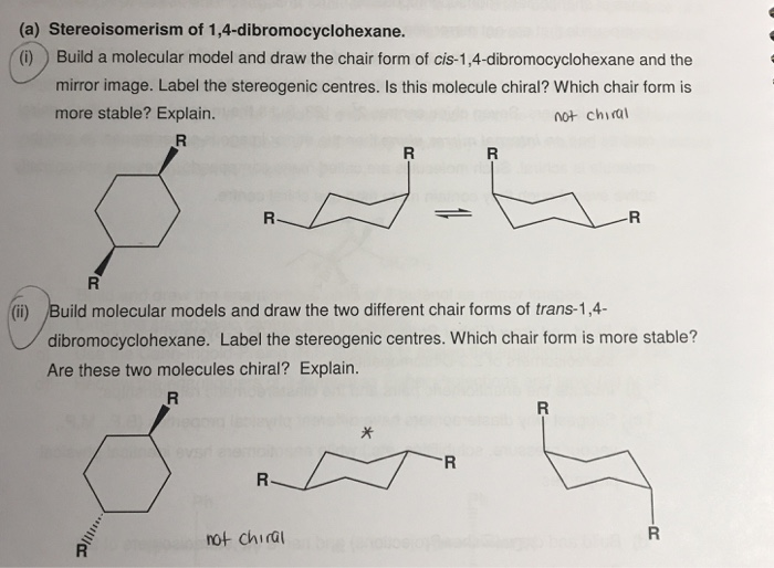 Solved (a) Stereoisomerism of 1,4-dibromocyclohexane. (i)) | Chegg.com
