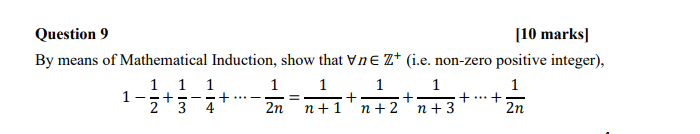 Solved Question 9[10 ﻿marks]By means of Mathematical | Chegg.com