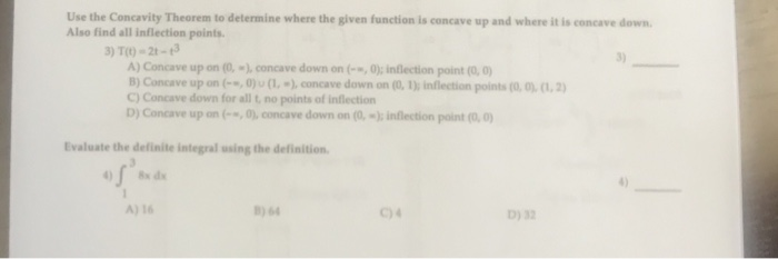 Solved Use the Concavity Theorem to determine where the | Chegg.com