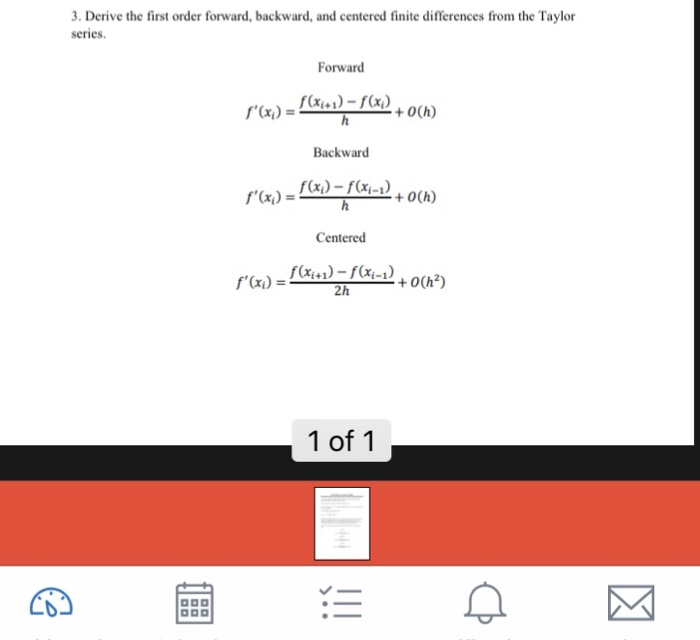 Solved Derive the first order forward, backward, and | Chegg.com