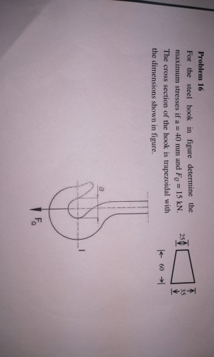 Solved Problem 16 For the steel hook in figure determine the | Chegg.com