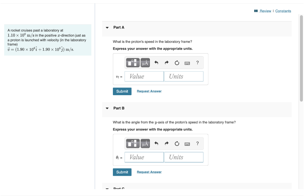 Solved Review | Constants Part A A rocket cruises past a | Chegg.com