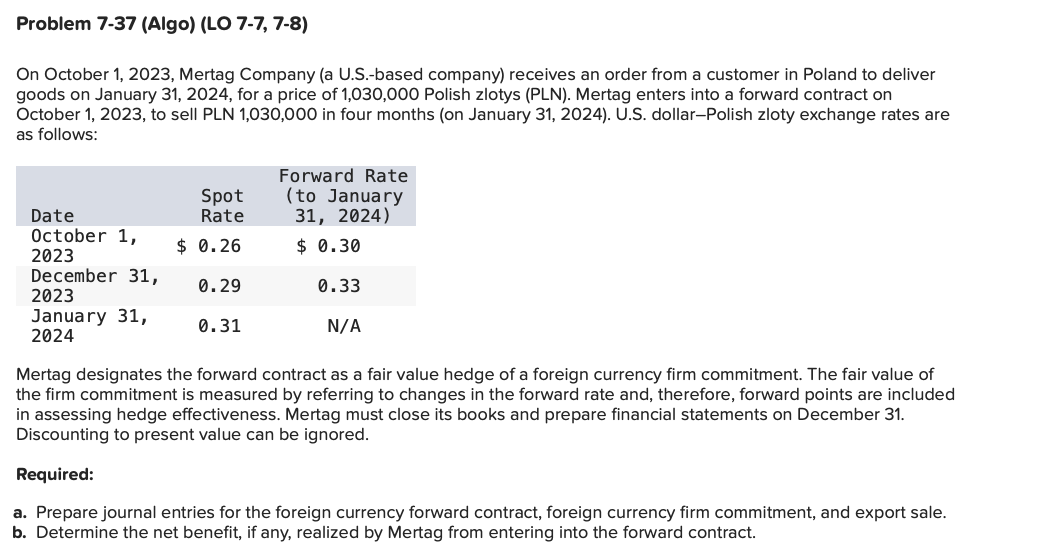 Solved On October 1, 2023, Mertag Company (a U.S.-based | Chegg.com