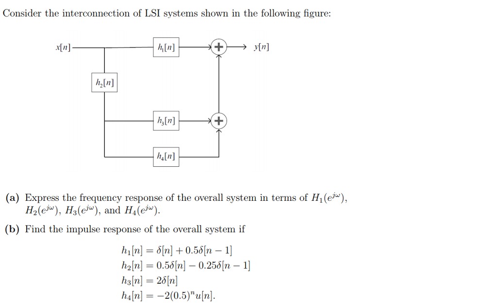Solved Consider the interconnection of LSI systems shown in | Chegg.com