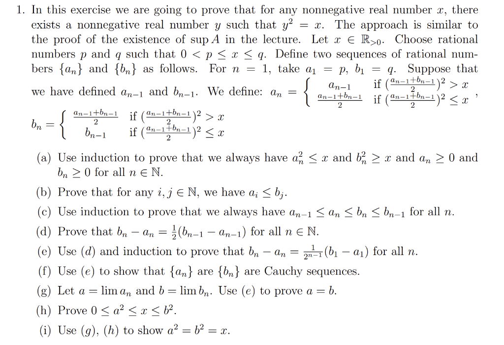 Solved 1. In this exercise we are going to prove that for | Chegg.com