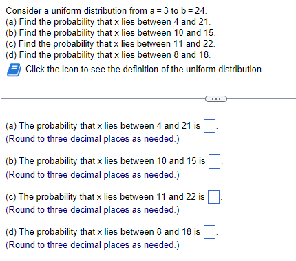 Solved Question content area top Part 1 Consider a uniform | Chegg.com