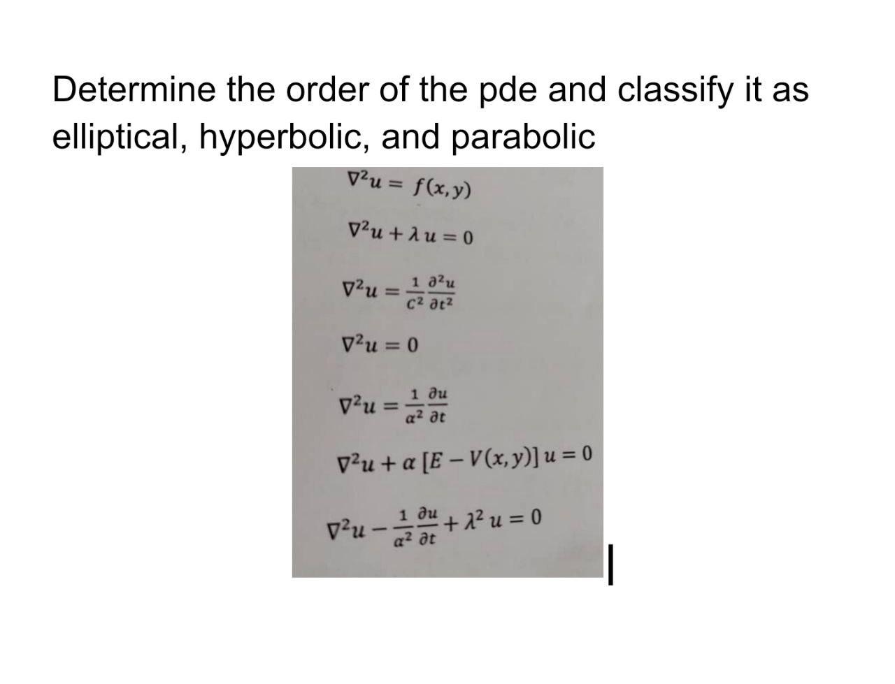Solved Determine the order of the pde and classify it as | Chegg.com