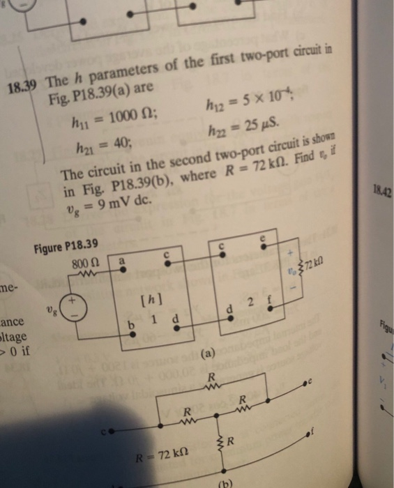 Solved The h parameters of the first two-port aircuit Fig, | Chegg.com