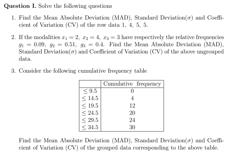 Question I Solve The Following Questions 1 Find The