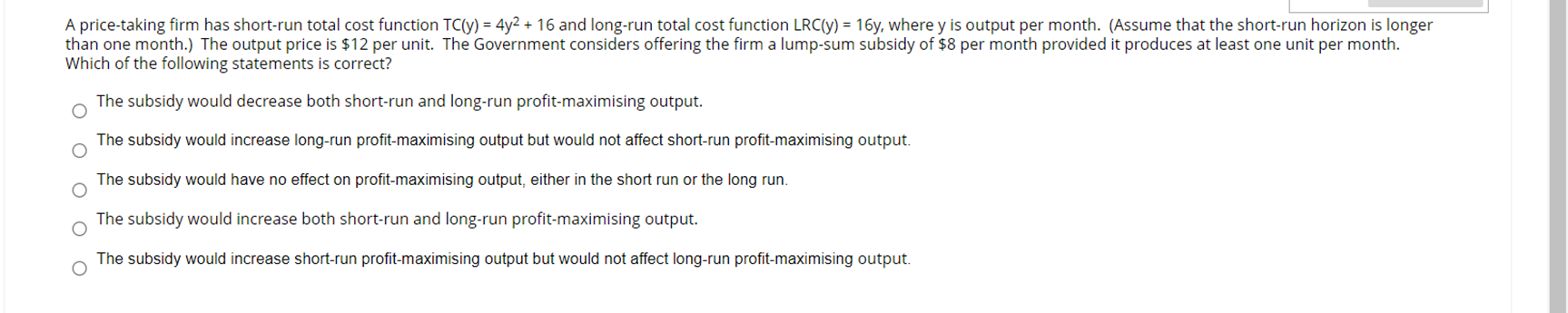 Solved A price-taking firm has short-run total cost function | Chegg.com