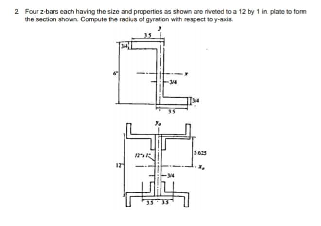 Solved 2. Four z-bars each having the size and properties as | Chegg.com