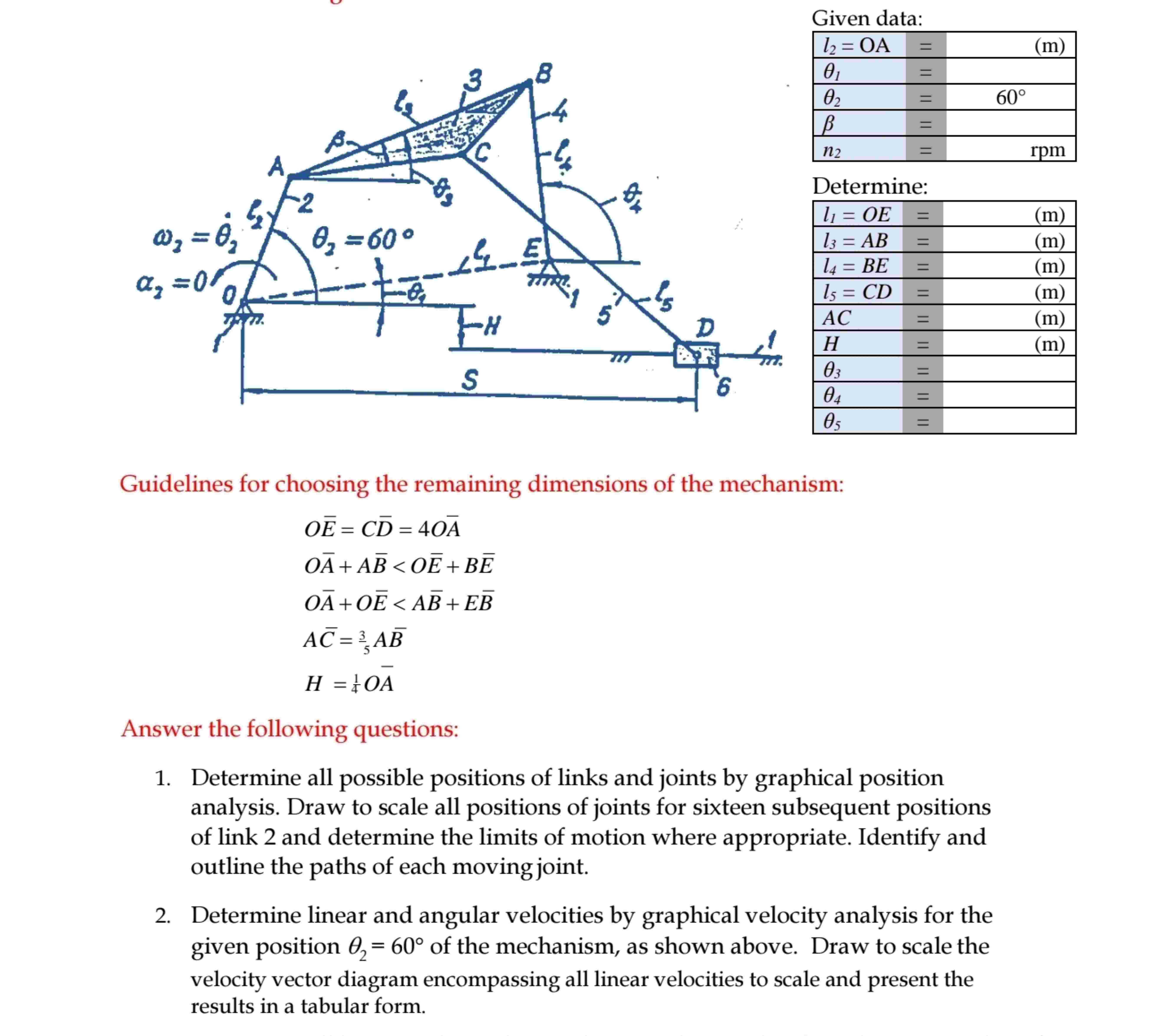 Solved Given data:Determine:Guidelines for choosing the | Chegg.com