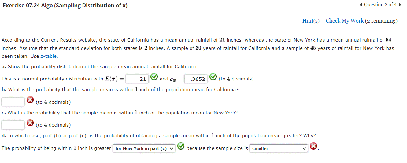 Solved Exercise 07.24 Algo (Sampling Distribution of x) + | Chegg.com