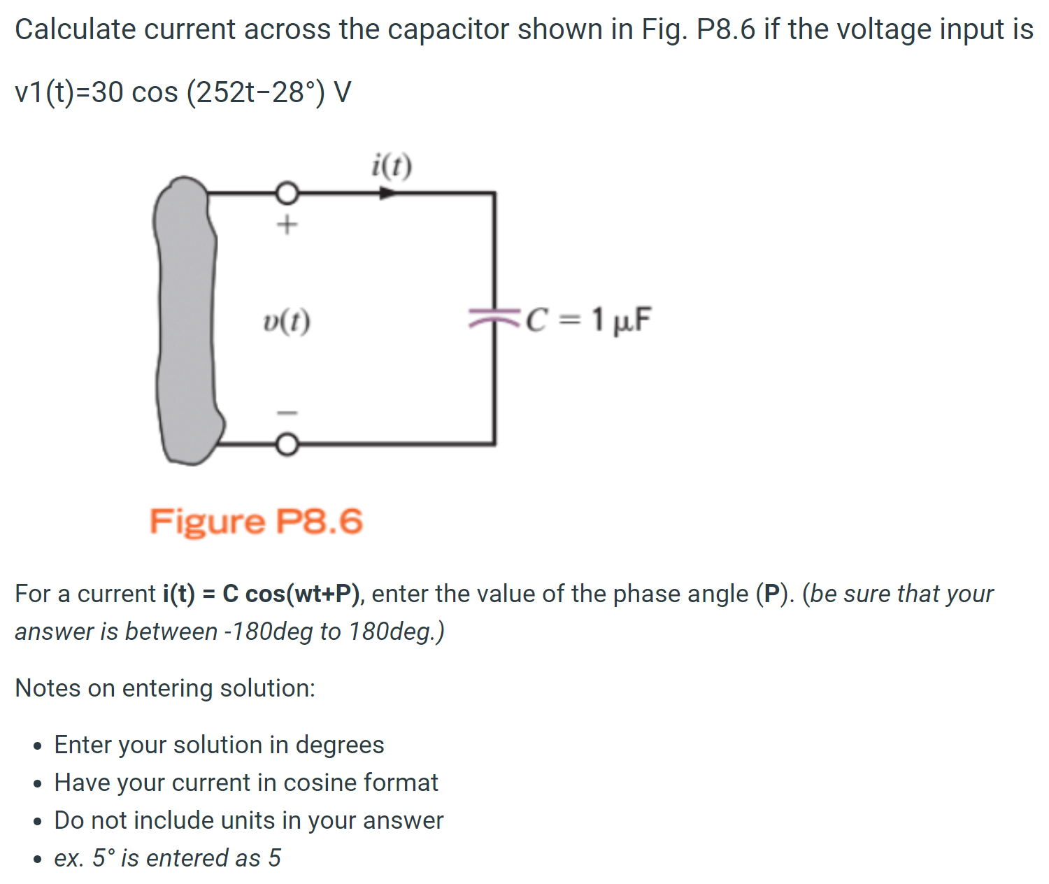 Solved Calculate current across the capacitor shown in Fig. | Chegg.com