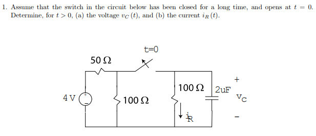 Solved Assume that the switch in the circuit below has been | Chegg.com