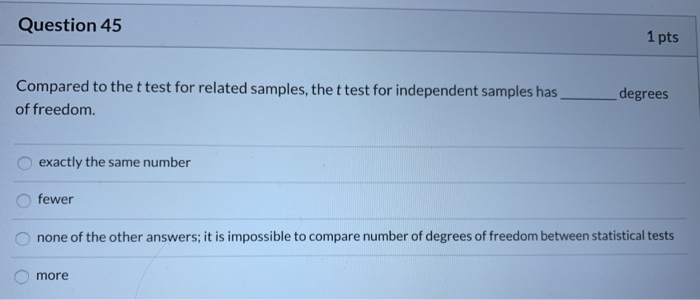 Solved uestion 39 1 pts Assume you have conducted a one-way | Chegg.com Solved uestion 39 1 pts Assume you have conducted a one-way | Chegg.com