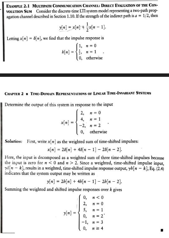 Solved EXAMPLE 2.1 MULTIPATH COMMUNICATION CHANNEL: DIRECT | Chegg.com