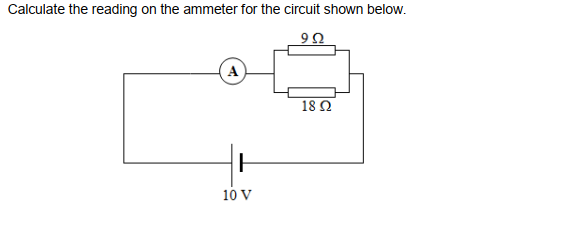 Solved Calculate the reading on the ammeter for the circuit | Chegg.com