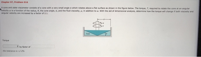 Solved Chapter 07, Problem 016 A cone and plate viscometer | Chegg.com