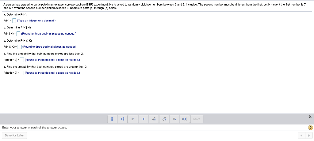 Solved A person has agreed to participate in an extrasensory | Chegg.com