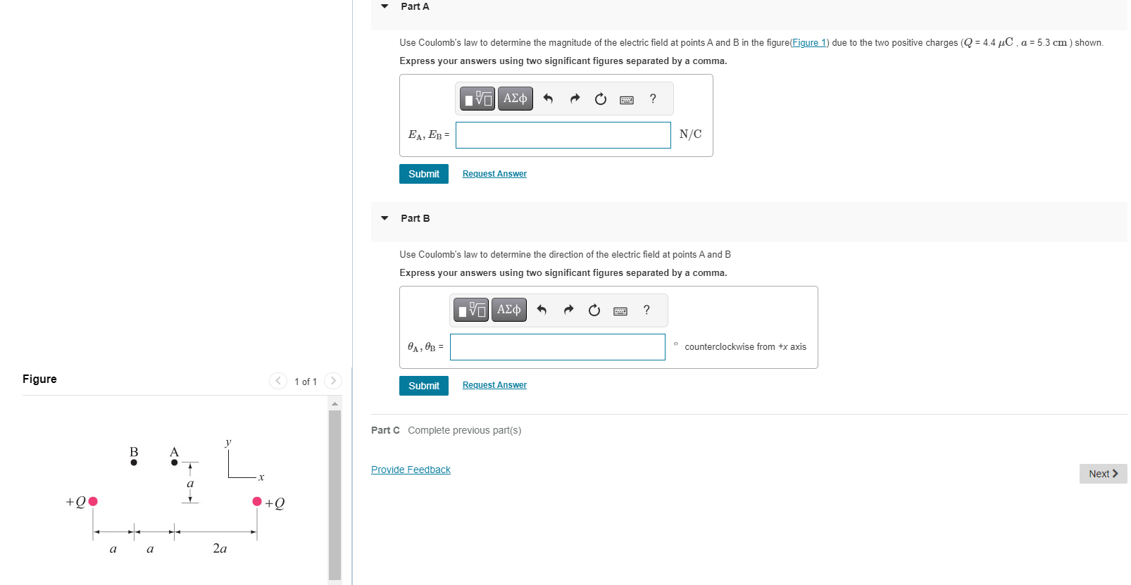 Solved Use Coulomb's law to determine the magnitude of the | Chegg.com