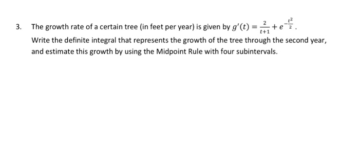 Solved The growth rate of a certain tree (in feet per year) | Chegg.com