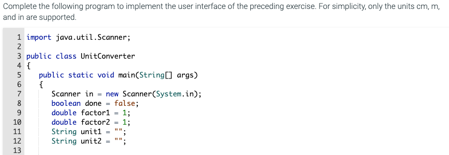 Solved Complete the following program to implement the user | Chegg.com