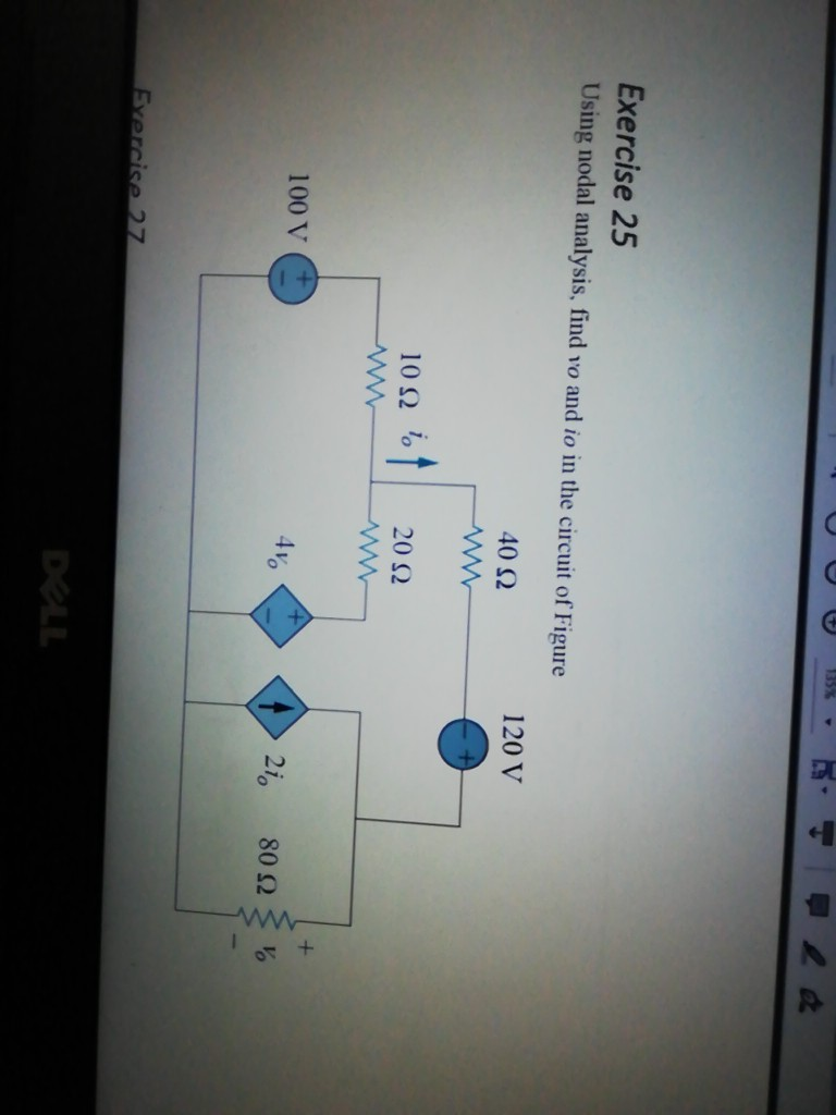 Solved 133 Exercise 25 Using nodal analysis, find vo and io | Chegg.com