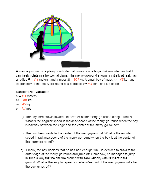 Solved A merry-go-round is a playground ride that consists | Chegg.com