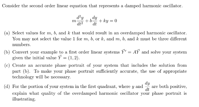 Solved Consider the second order linear equation that | Chegg.com