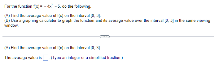 Solved For the function f(x)=-4x2-5, ﻿do the following.(A) | Chegg.com