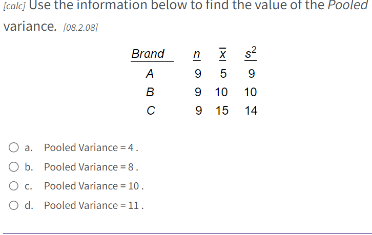 Solved [calc] ﻿Use the information below to find the value | Chegg.com