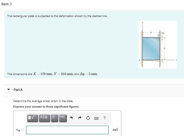 Solved Item 3 The rectangular plate is subjected to the | Chegg.com