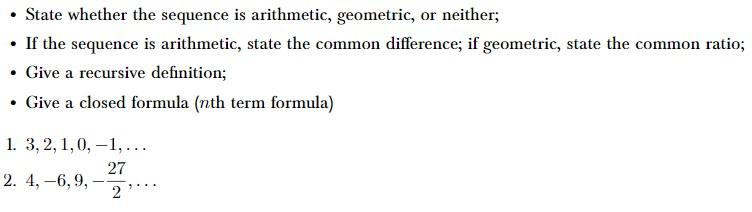 Solved • State whether the sequence is arithmetic, | Chegg.com