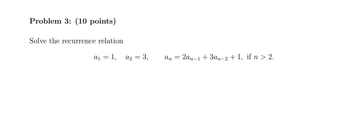 Solved Solve the recurrence relation | Chegg.com