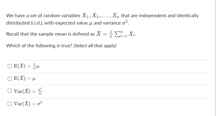 Solved We have a set of random variables X1,X2,…,Xn that are | Chegg.com