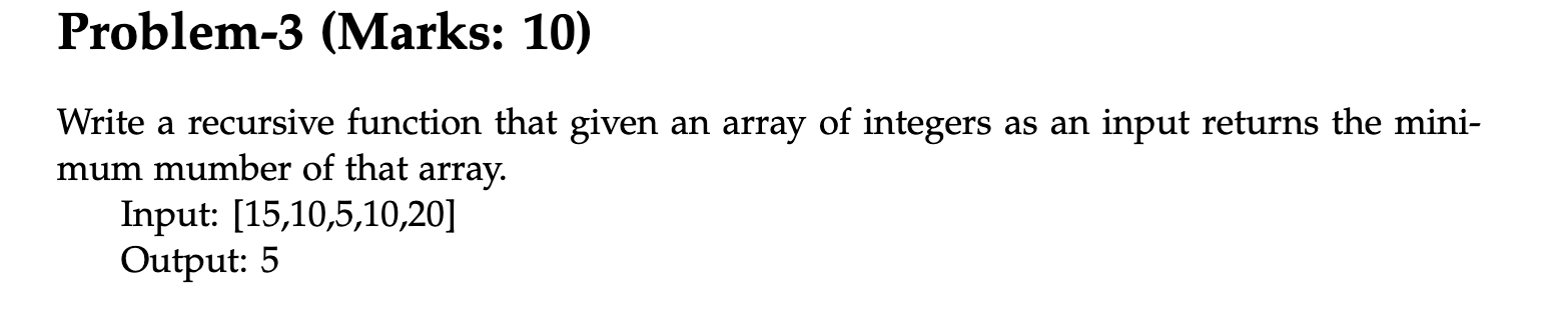 Solved Write a recursive function that given an array of | Chegg.com