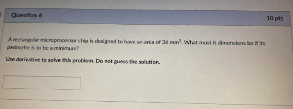 Solved Question 6 10 pts A rectangular microprocessor chip | Chegg.com