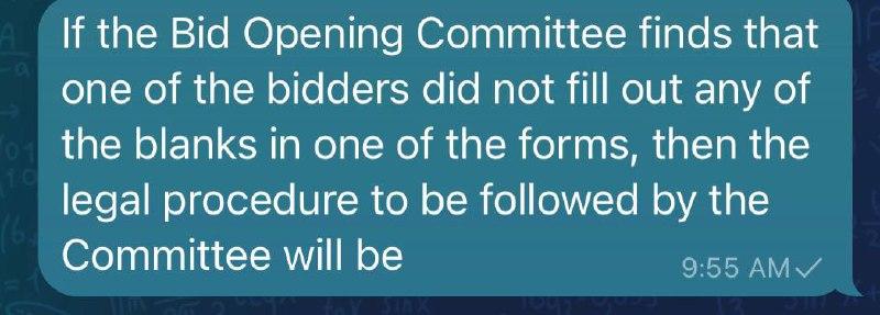Solved If the Bid Opening Committee finds that one of the | Chegg.com
