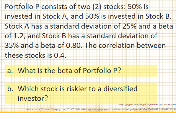 Solved Portfolio P consists of two (2) stocks: 50% is | Chegg.com
