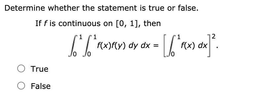 Solved Determine whether the statement is true or false. If | Chegg.com