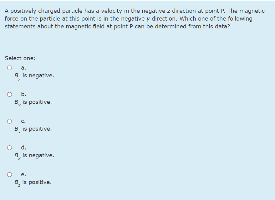 Solved A positively charged particle has a velocity in the | Chegg.com
