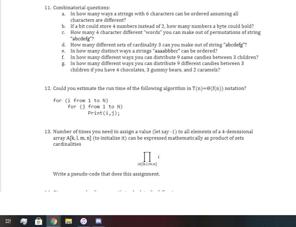 Solved 11 Combinatorial Questions A In How Many Ways A 