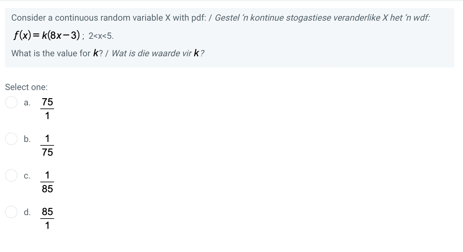 Solved Consider a continuous random variable X with pdf: / | Chegg.com