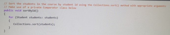Solved public class Student implements Comparable private | Chegg.com